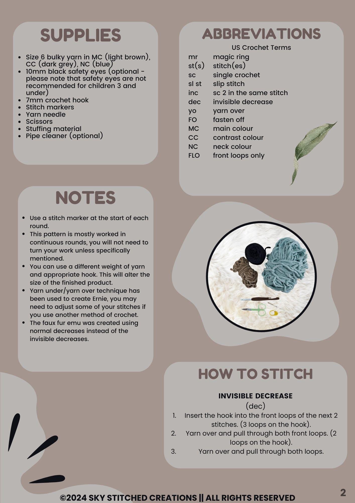 Emu Crochet Pattern - No-sew - Etsy