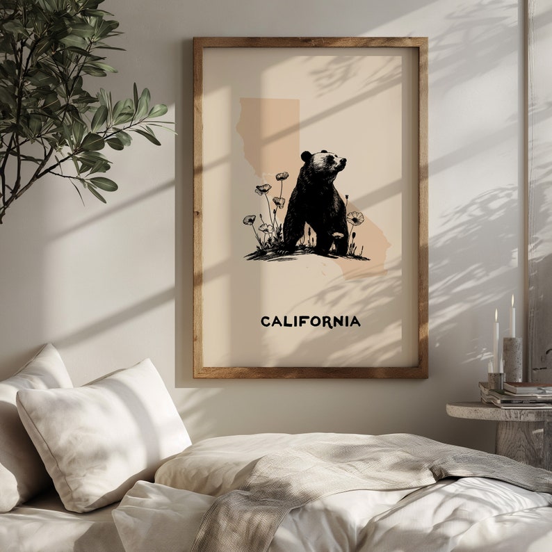 California Bear Digital Print Poster - California Wall Art - Printable ...