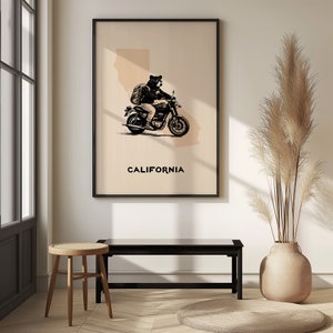 California Hiking Bear Digital Art Print, California Art, California ...