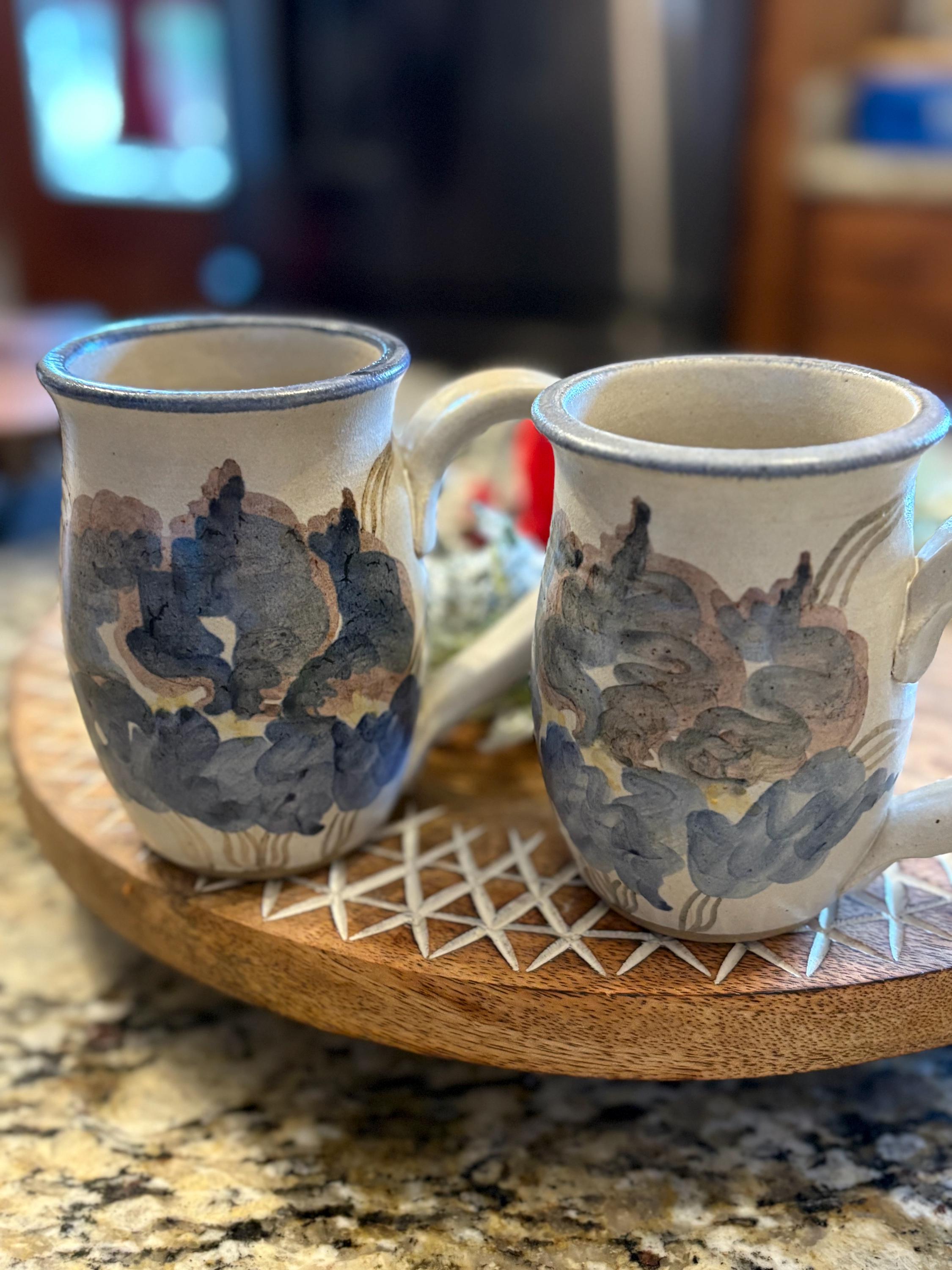 Judy Jones Pottery Studio Set of 2 Pottery Mugs Excellent Condition ...