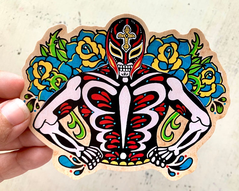 Day of the Dead Luchador Wrestler Decal Sticker Lucha Libre | Etsy