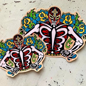 Day of the Dead Luchador Wrestler Decal Sticker, Lucha Libre Vinyl ...