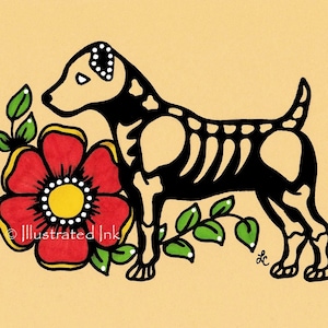 Day of the Dead Dog JACK RUSSELL TERRIER Dia De Los Muertos Art Print 5 ...