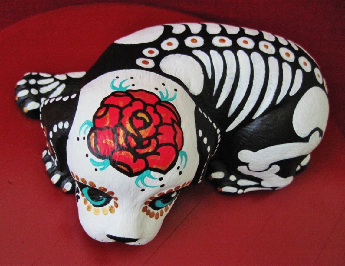 Day of the Dead DOG Statue Skeleton Puppy Figurine Pet - Etsy