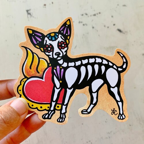 Day of the Dead Dog Chihuahua Sticker espectra - Etsy