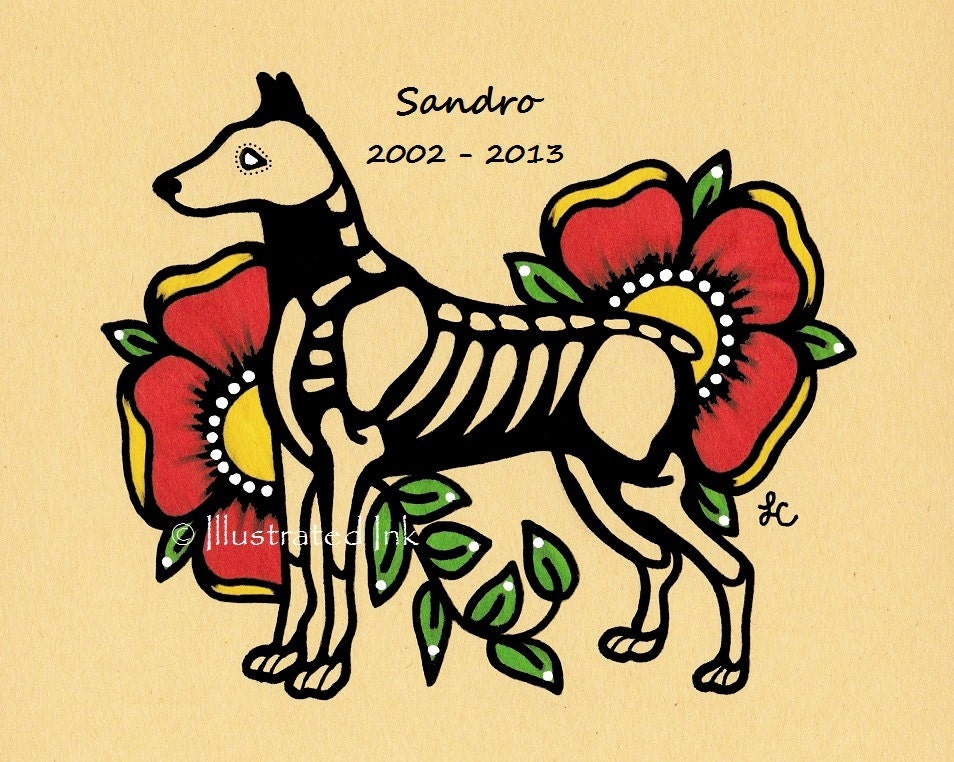 Dia De Los Muertos Dog DOBERMAN Day of the Dead Art Print 5 X - Etsy