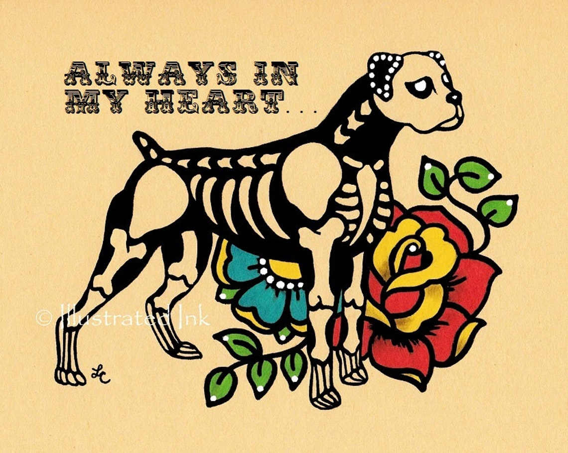 Day of the Dead BOXER Dog Dia De Los Muertos Art Print 5 X 7 - Etsy