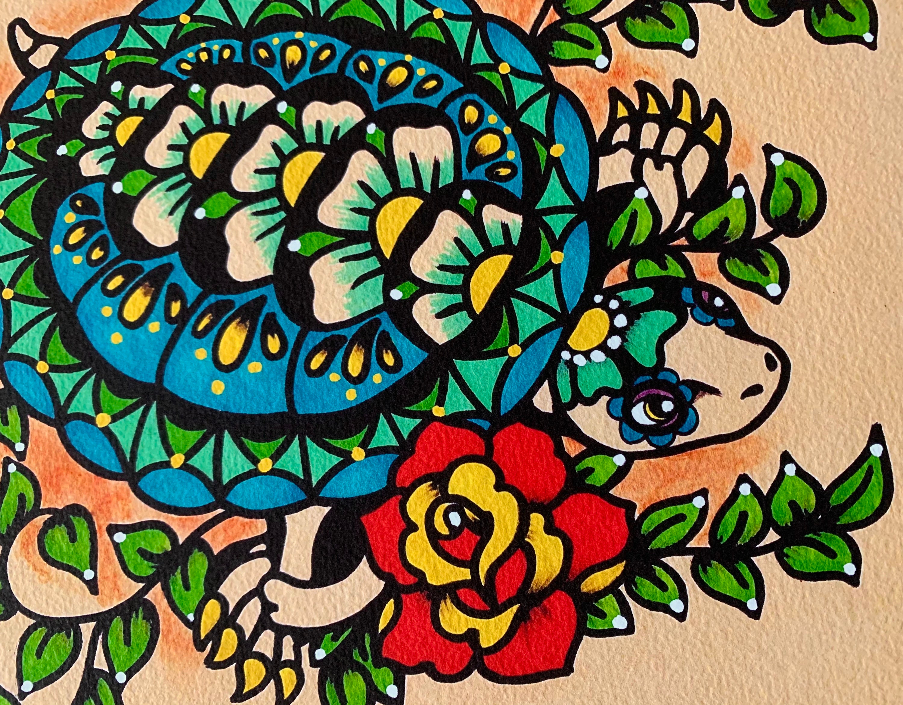Day of the Dead TURTLE Mexican Folk Art Dia de los Muertos | Etsy