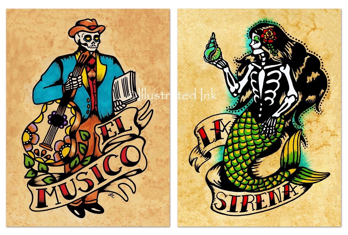 Day of the Dead Art Prints Mexican Loteria SET of 9 Designs - Etsy