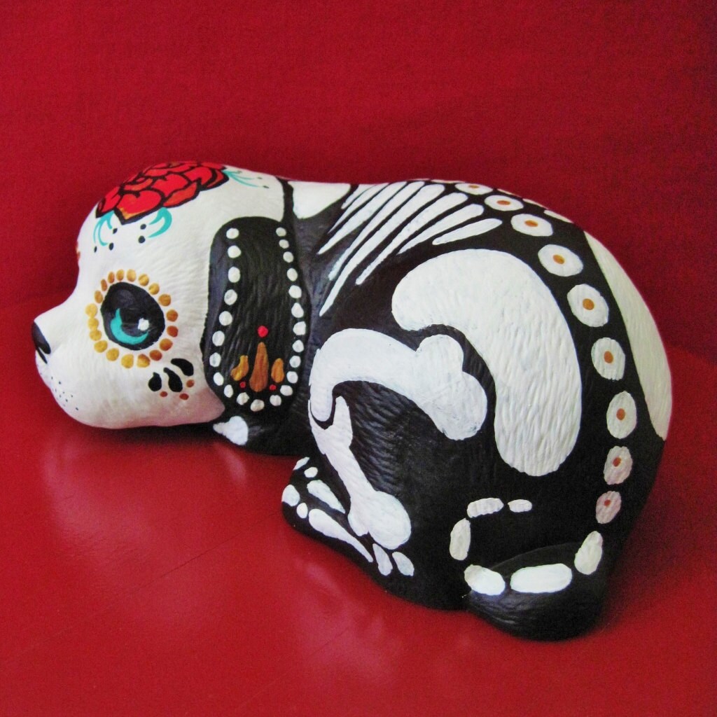 Day of the Dead DOG Statue Skeleton Puppy Figurine Pet - Etsy