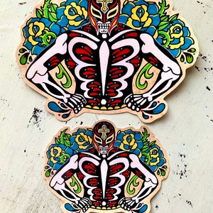 Day of the Dead Luchador Wrestler Decal Sticker, Lucha Libre Vinyl ...