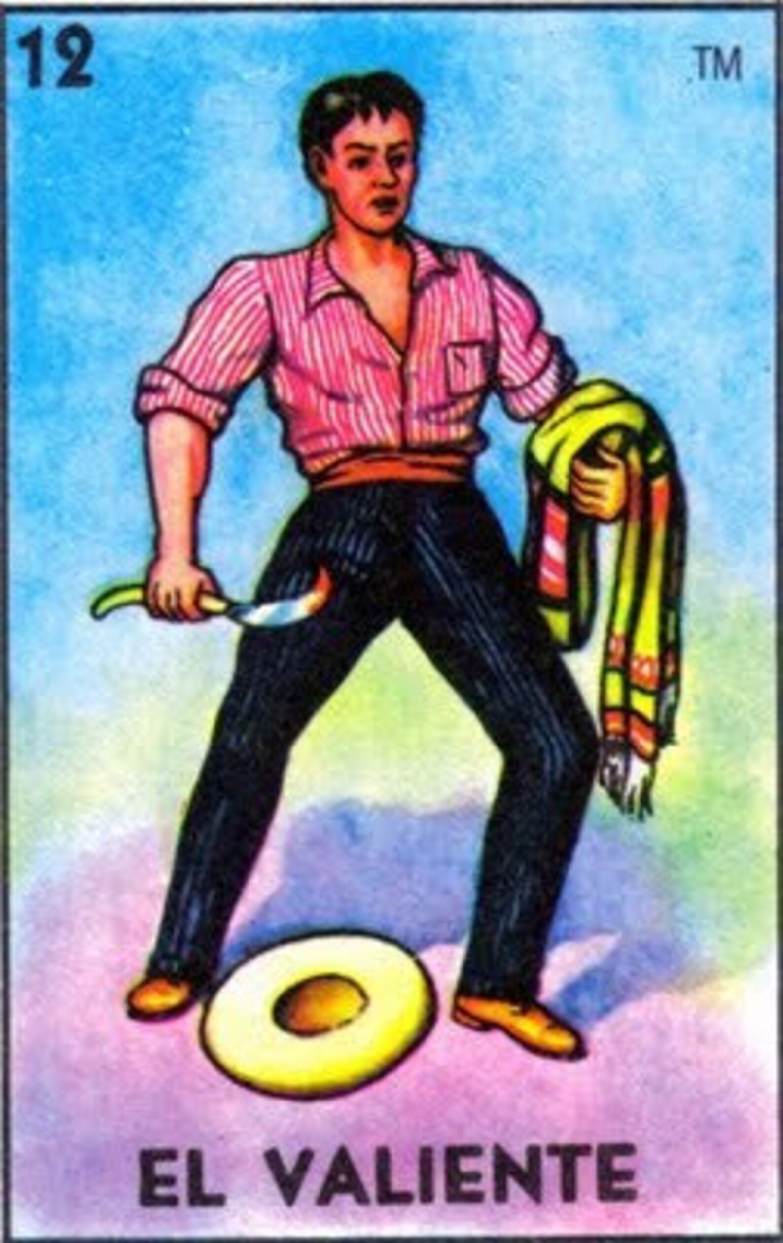 Day of the Dead Tattoo Art EL VALIENTE Loteria Print 5 X 7, 8 X 10 or ...