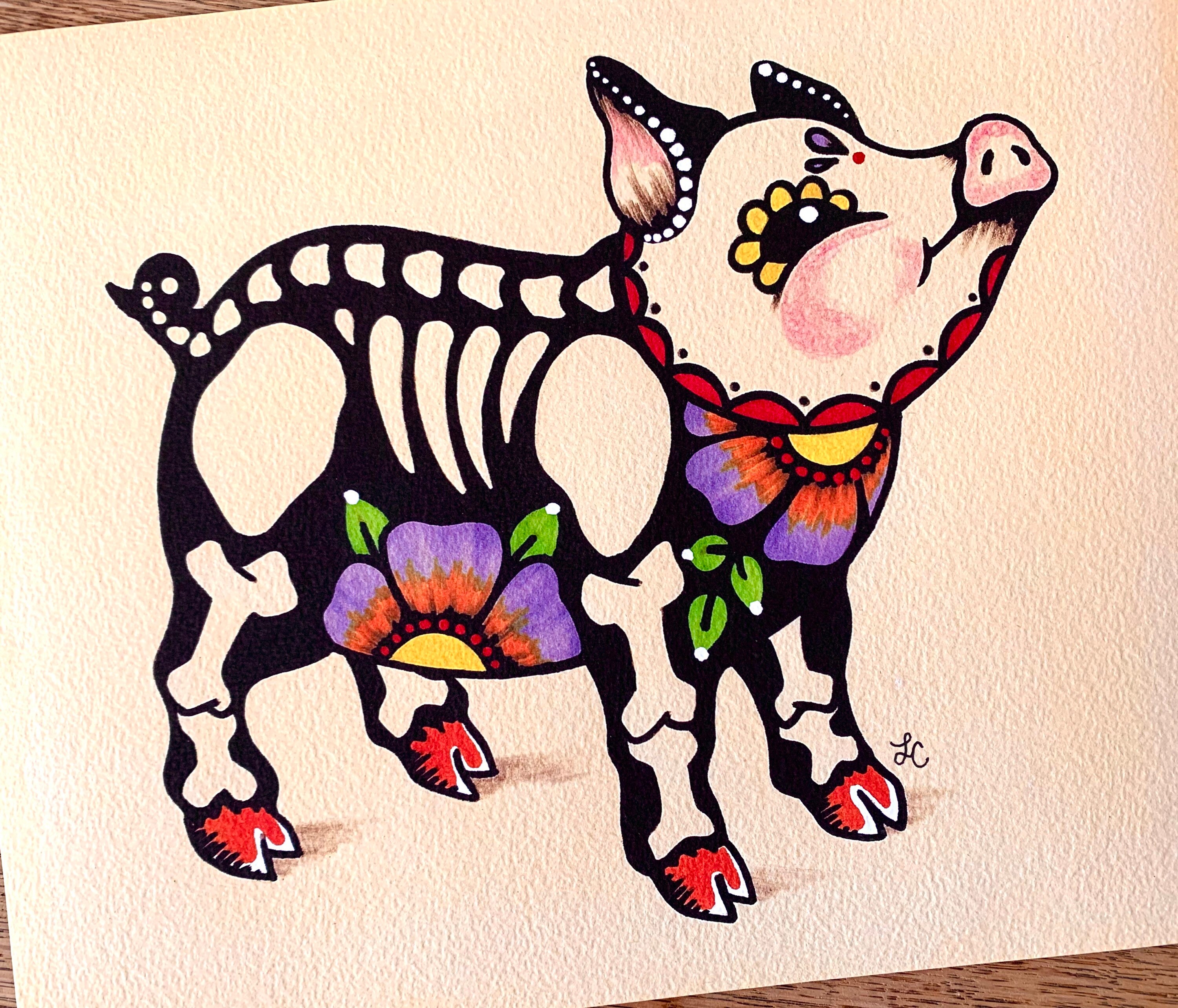 Traditional Pig Tattoo