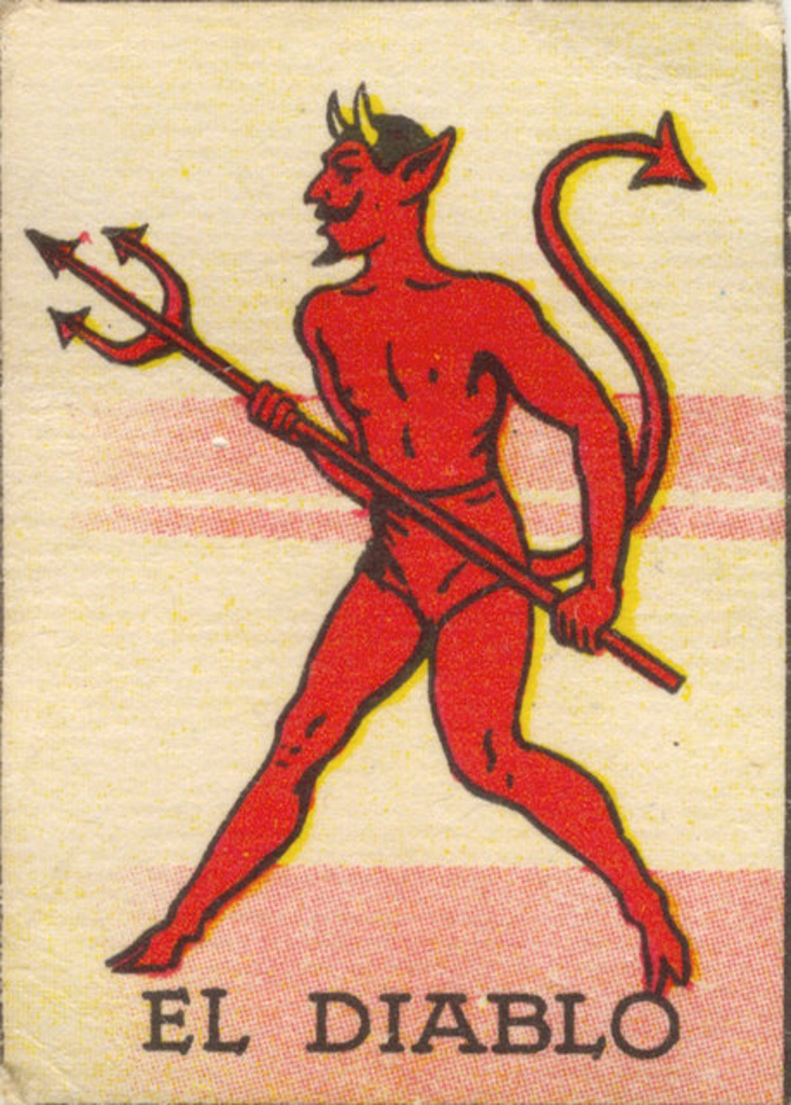 Old School Tattoo Devil Art El DIABLO Loteria Print 5 X 7, 8 X 10 or 11 ...
