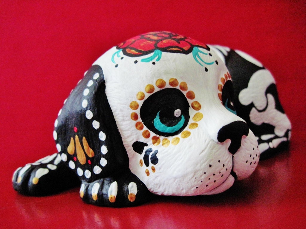 Day of the Dead DOG Statue Skeleton Puppy Figurine Pet - Etsy