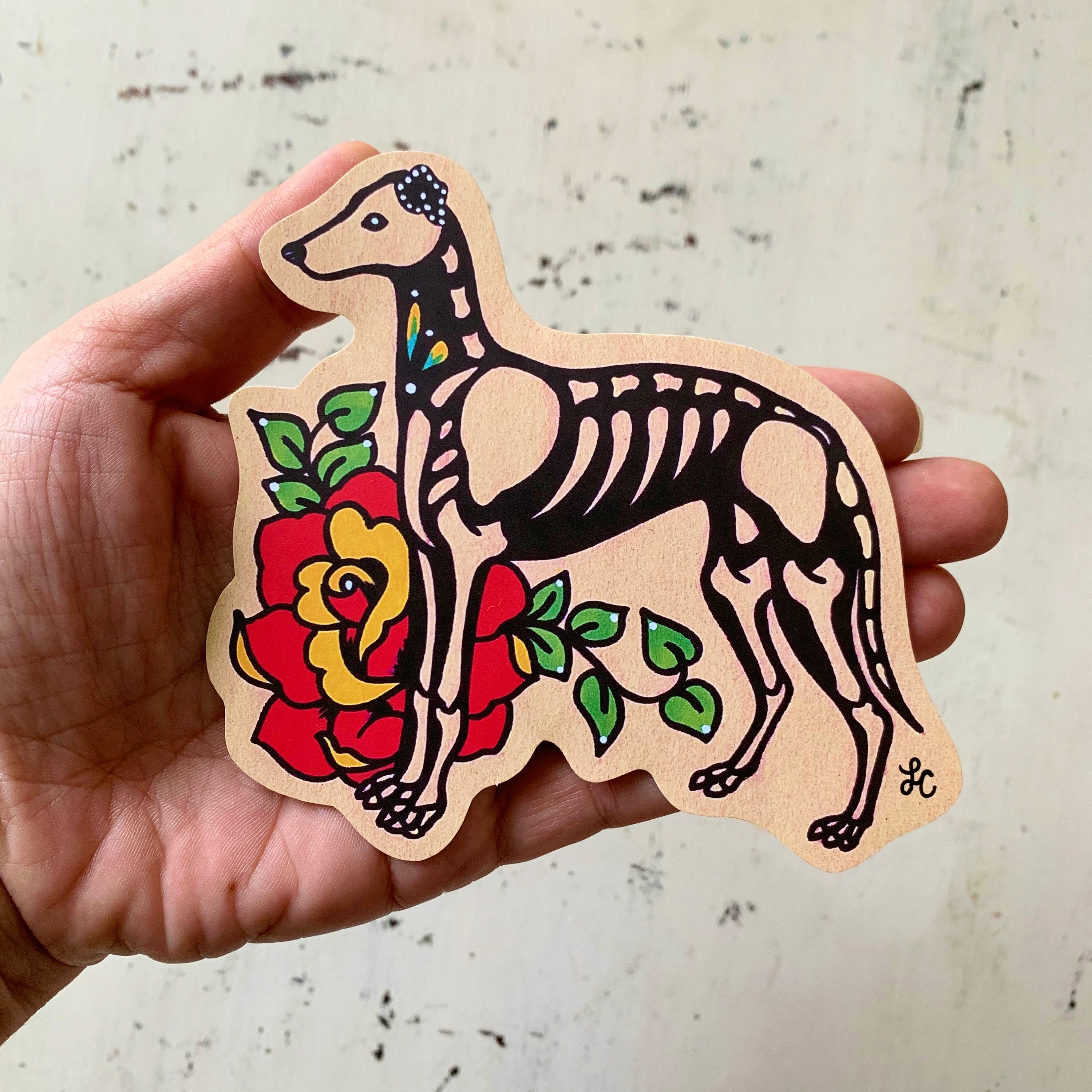 Day of the Dead GREYHOUND Sticker Decal WHIPPET Vinyl Sticker | Etsy