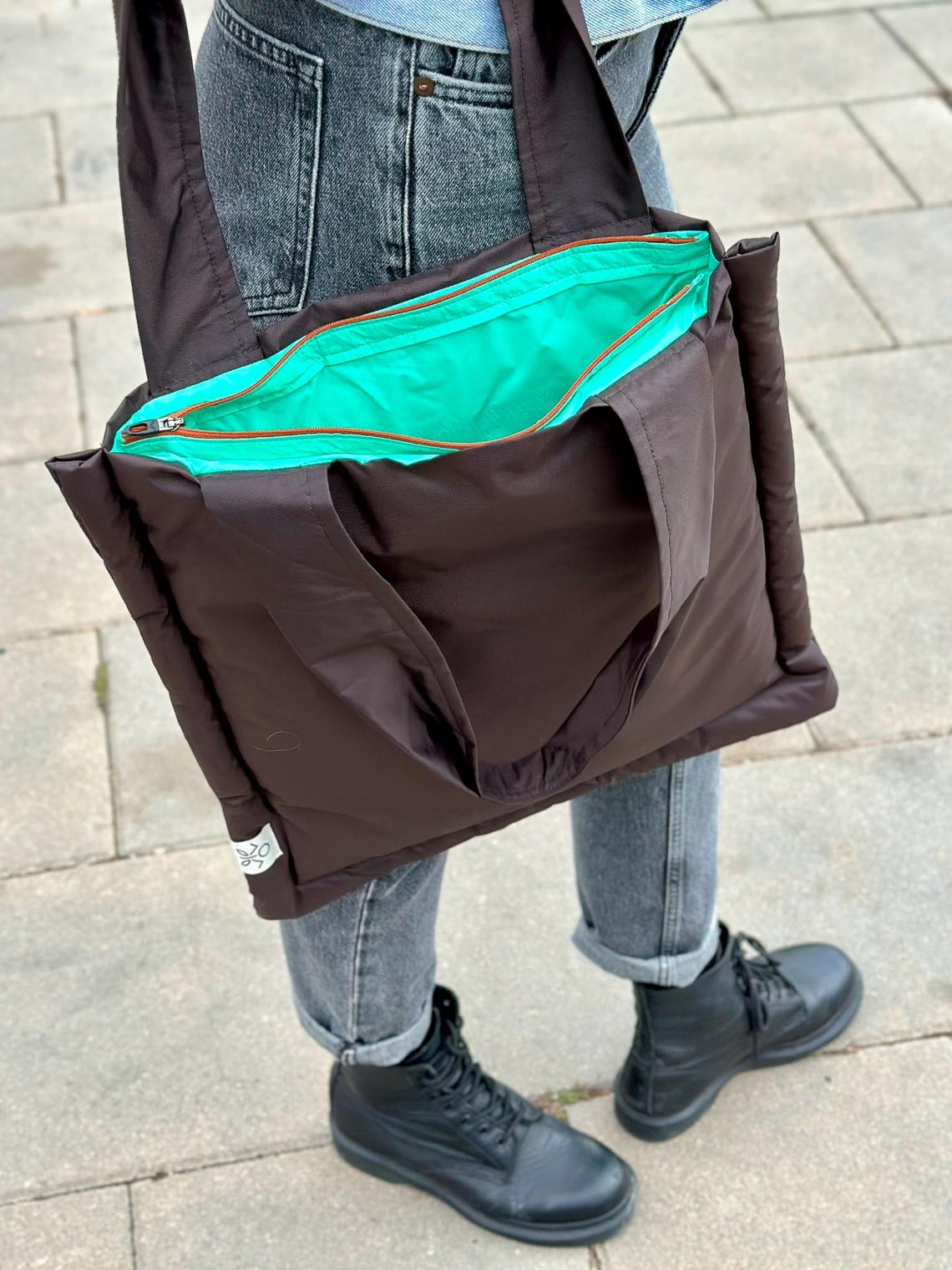Pillow Shoulder Bag - Brown Puffer Bag - Bags for Women - Water ...