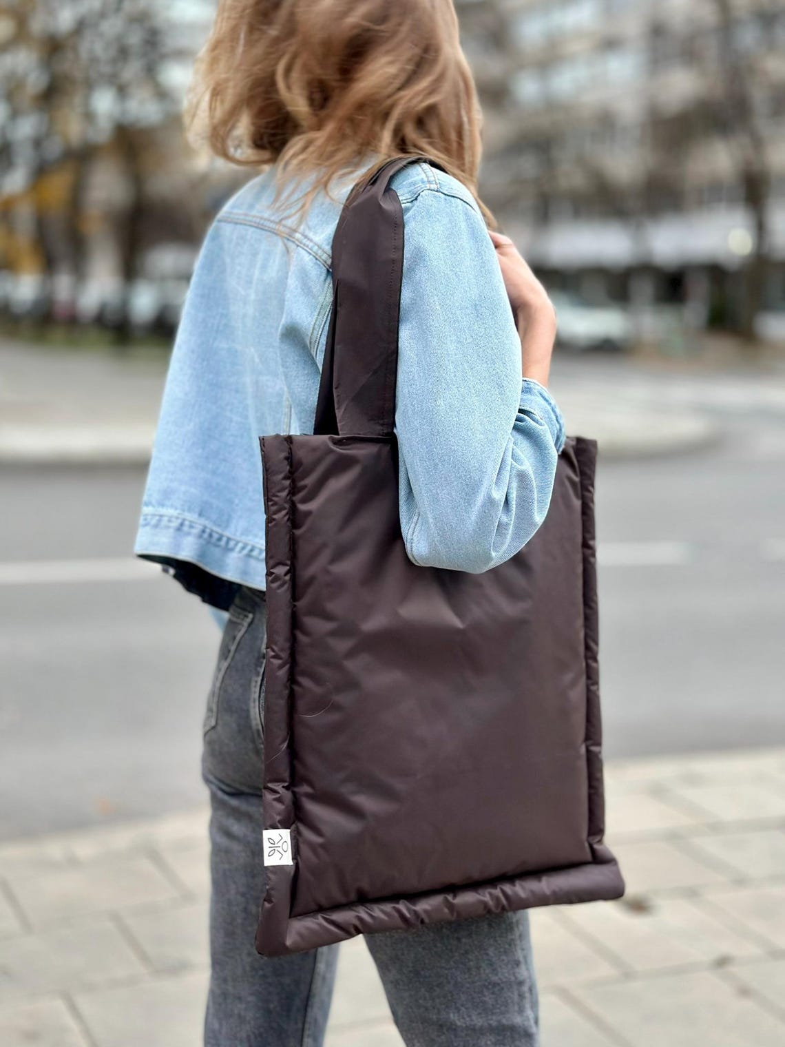 Pillow Shoulder Bag - Brown Puffer Bag - Bags for Women - Water ...