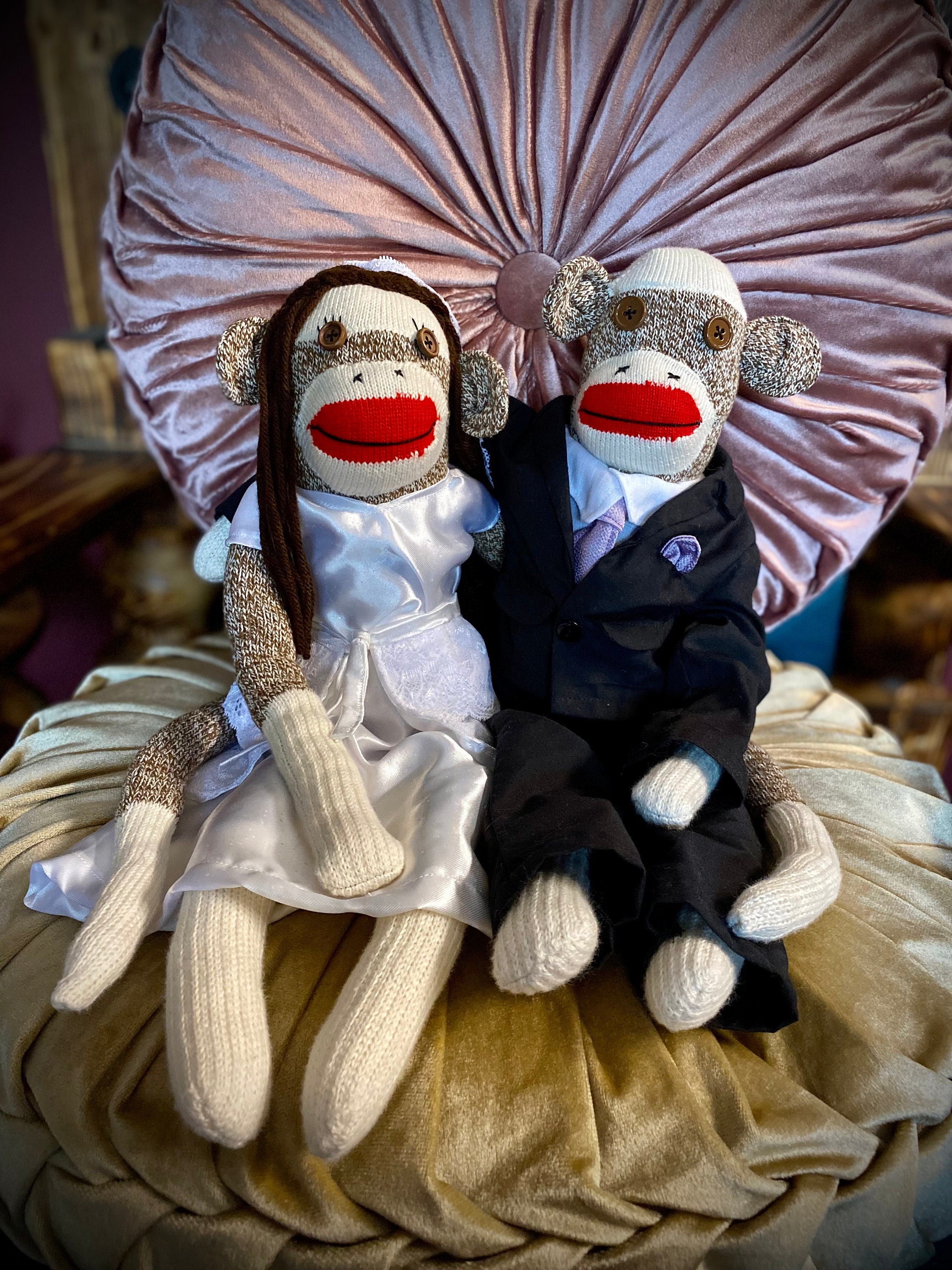 Custom Bridal Sock Monkey Couple - Etsy