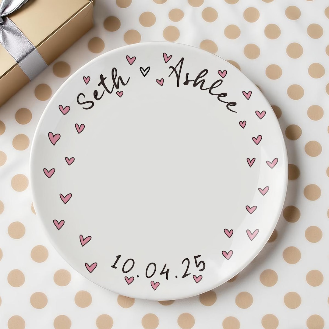 Custom Ceramic Plate for Couple/personalized Wedding Plate/anniversary ...