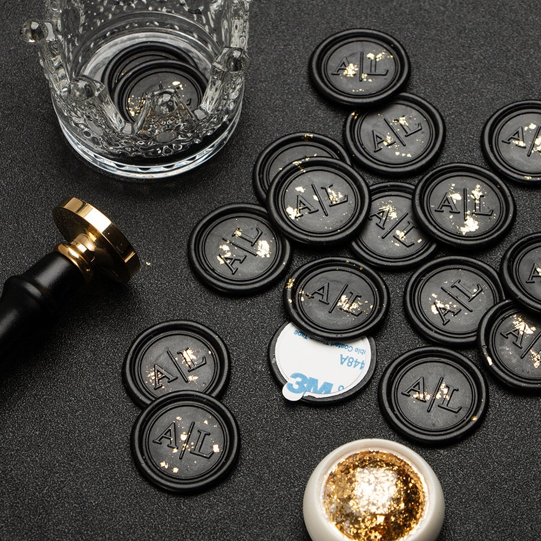 Custom Wax Stickers, Wax Seal Sticker, Custom Wax Seal With Gold Flakes ...