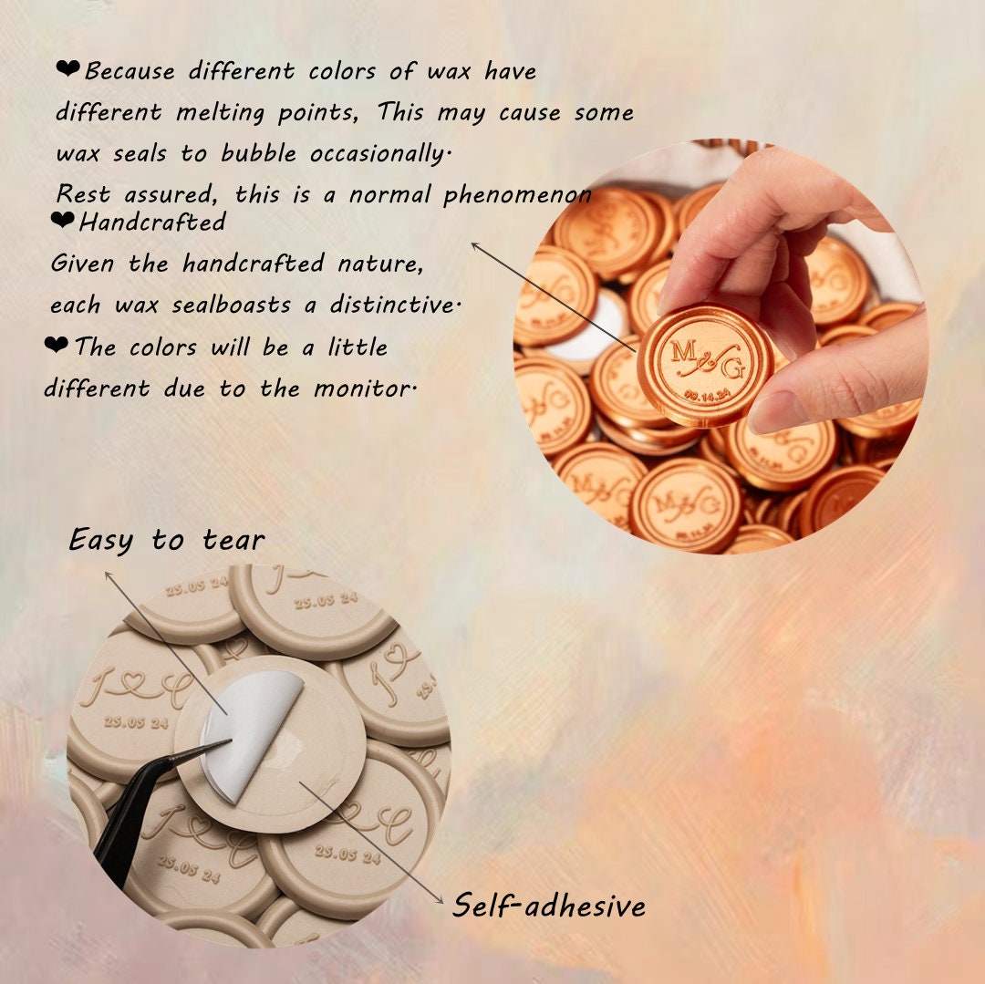 Custom Wax Seal Stickers, Wedding Self-adhesive Wax Stickers, Wedding ...