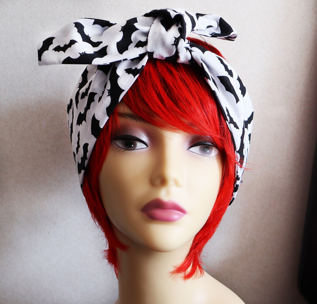 Reversible Gothic Bats Headband, Headscarf. Psychobilly, Goth. - Etsy