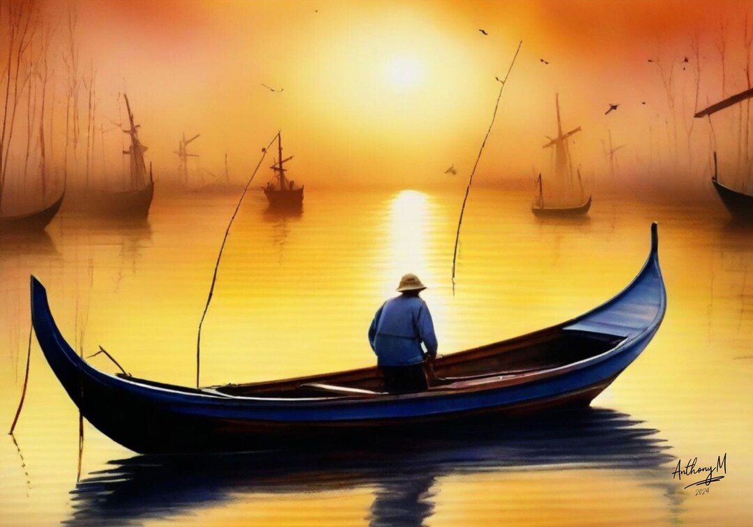 Sampan Wall Art Print, Decor, Artwork, Home Decor, Fantasy Designs ...