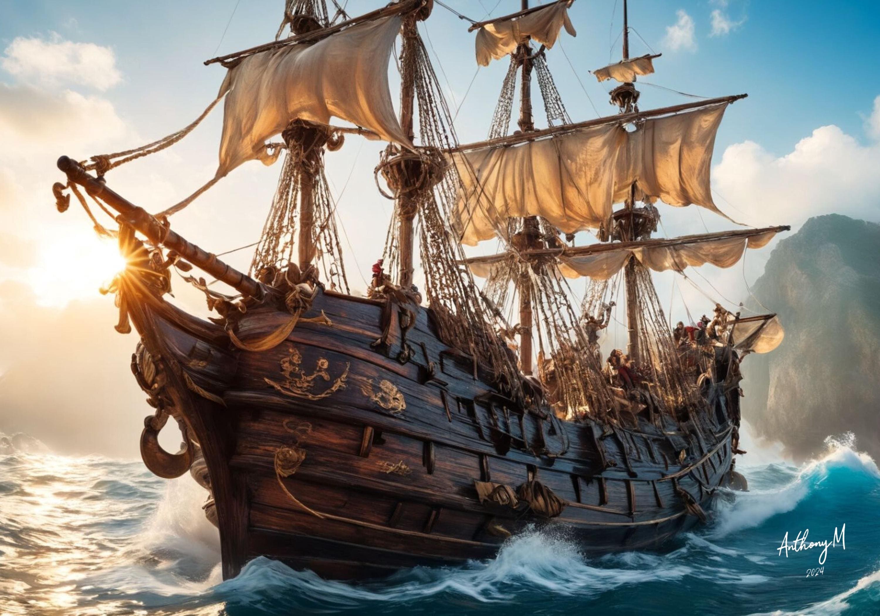 Privateer Wall Art Print, Boat Art Collection, Art Decor, Author ...