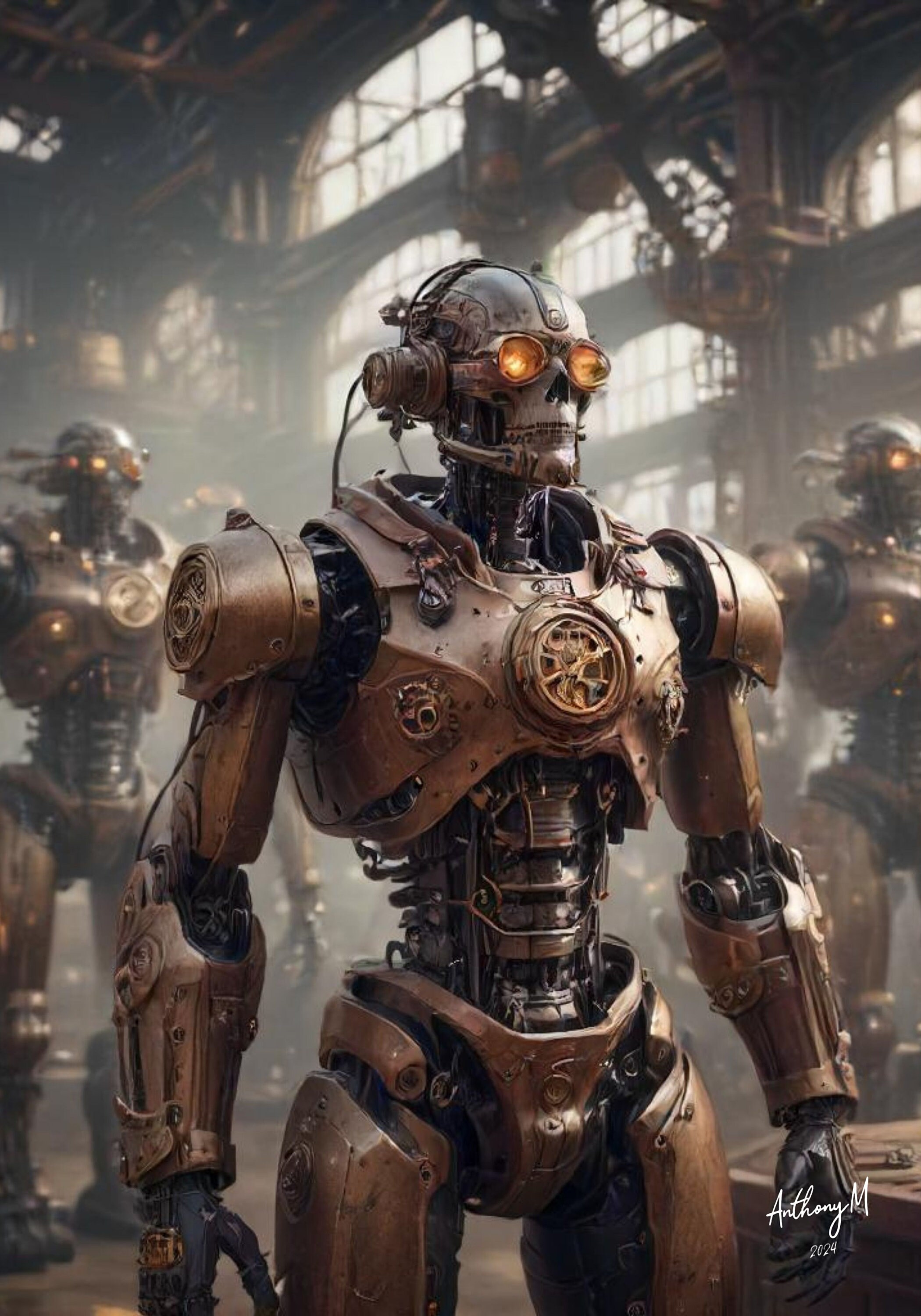 Steampunk Robots Number 2 Wall Art Print, Steampunk Collection, Decor ...