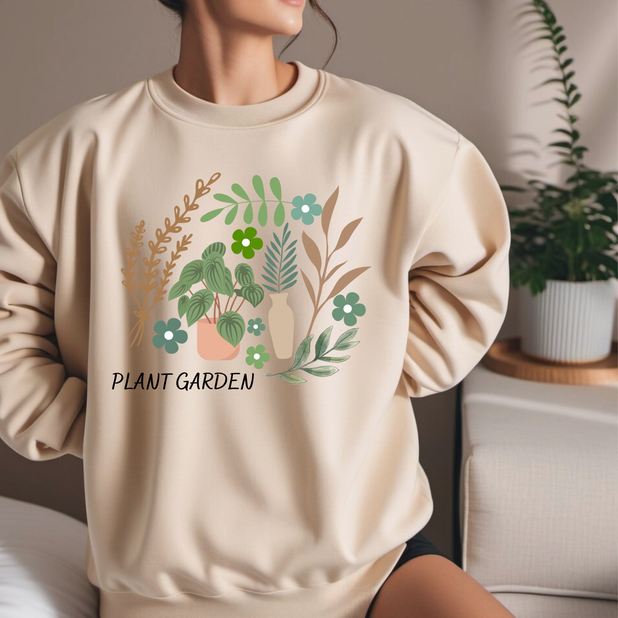Garden Sweatshirt, Botanical Jumper, Gardening Gift, Boho Flower ...