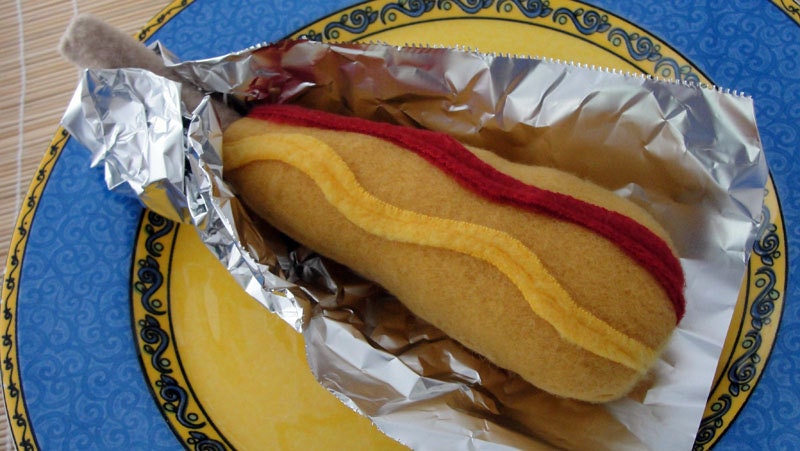 Squeaky Corn Dog Dog Toy | Etsy