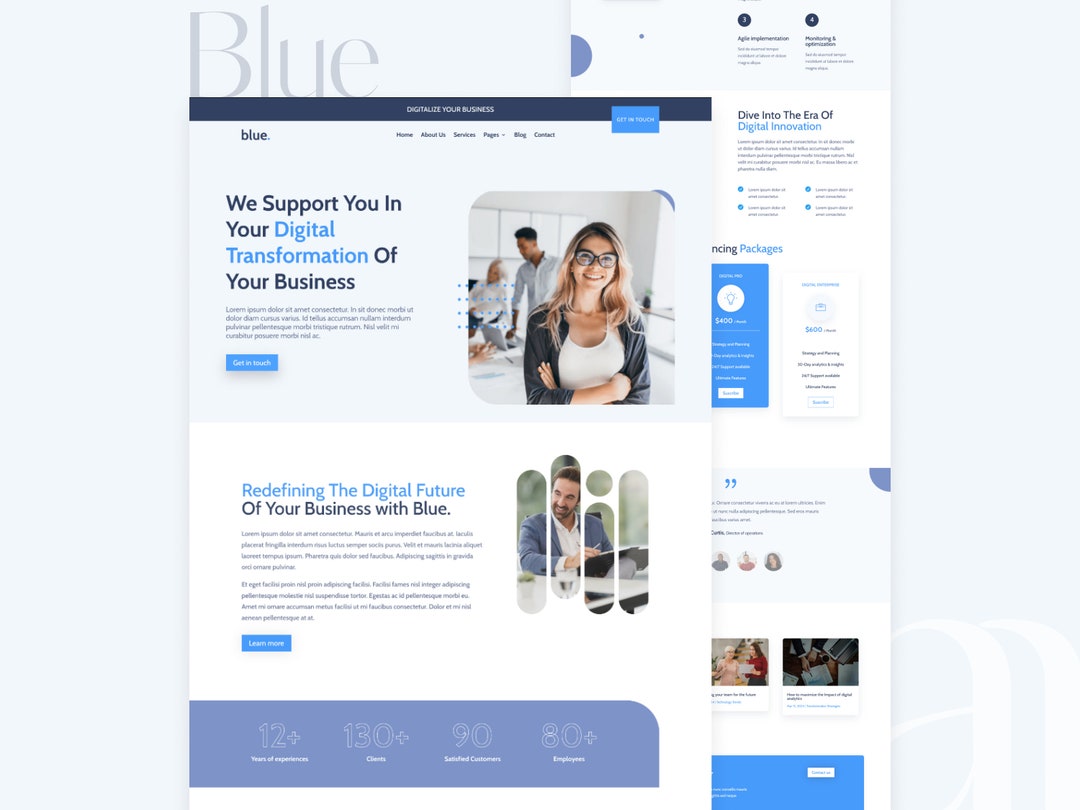 Blue Divi Wordpress Theme - Etsy