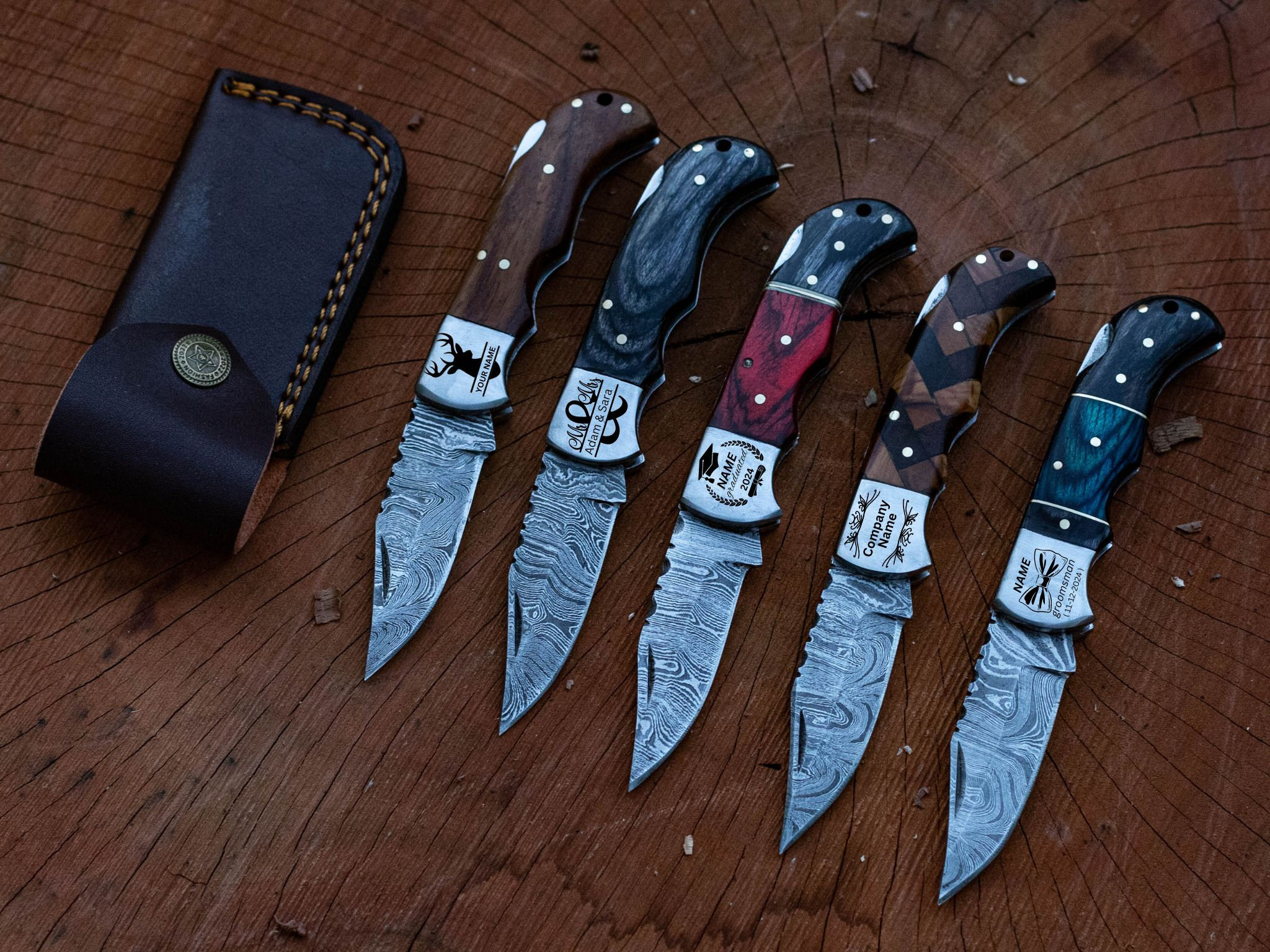 Handmade Pocket Knife for Men, Damascus Steel Folding Knife, Gift for ...