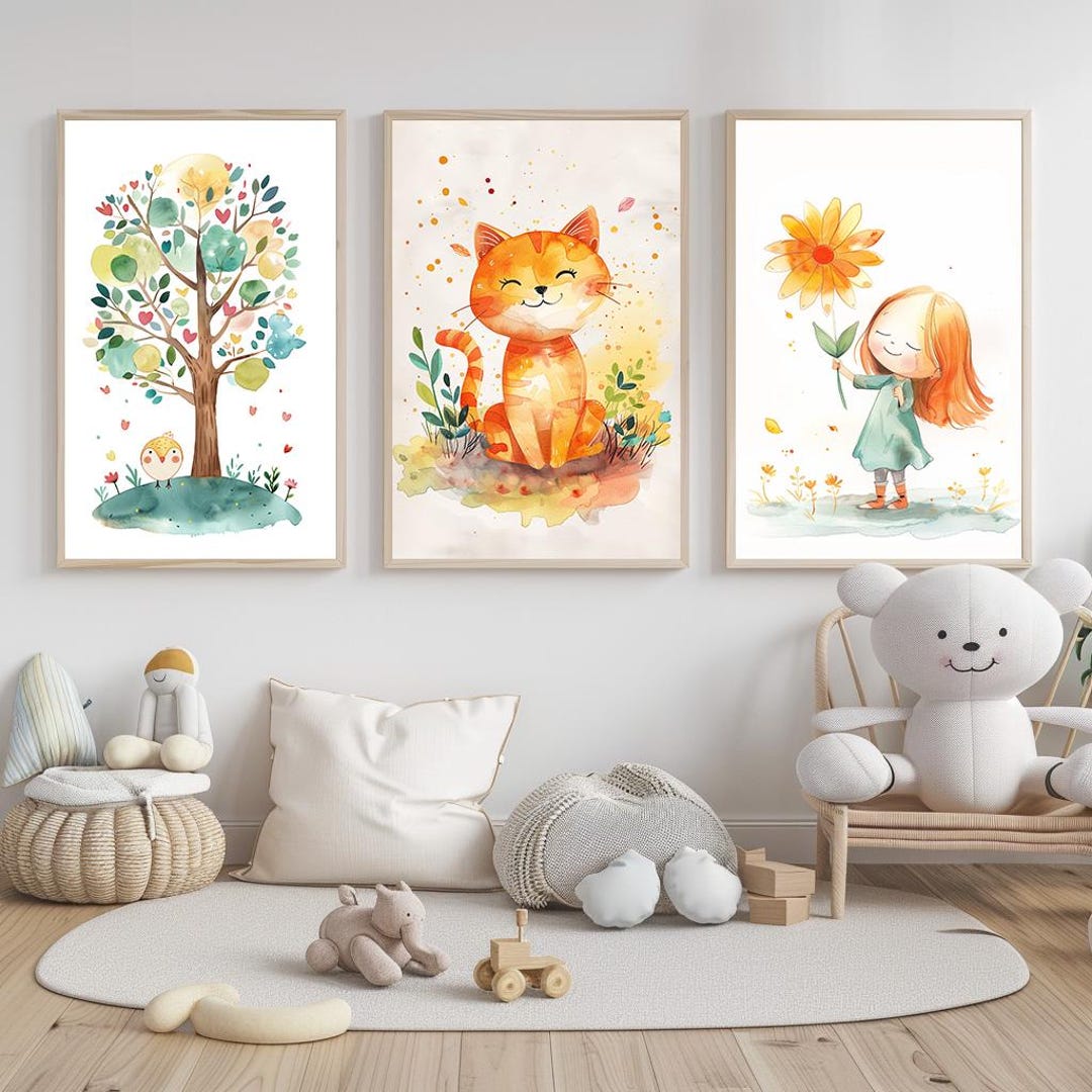 Cute Digital Print, Elephant Nursery Decor, Giraffe Nursery Printable ...