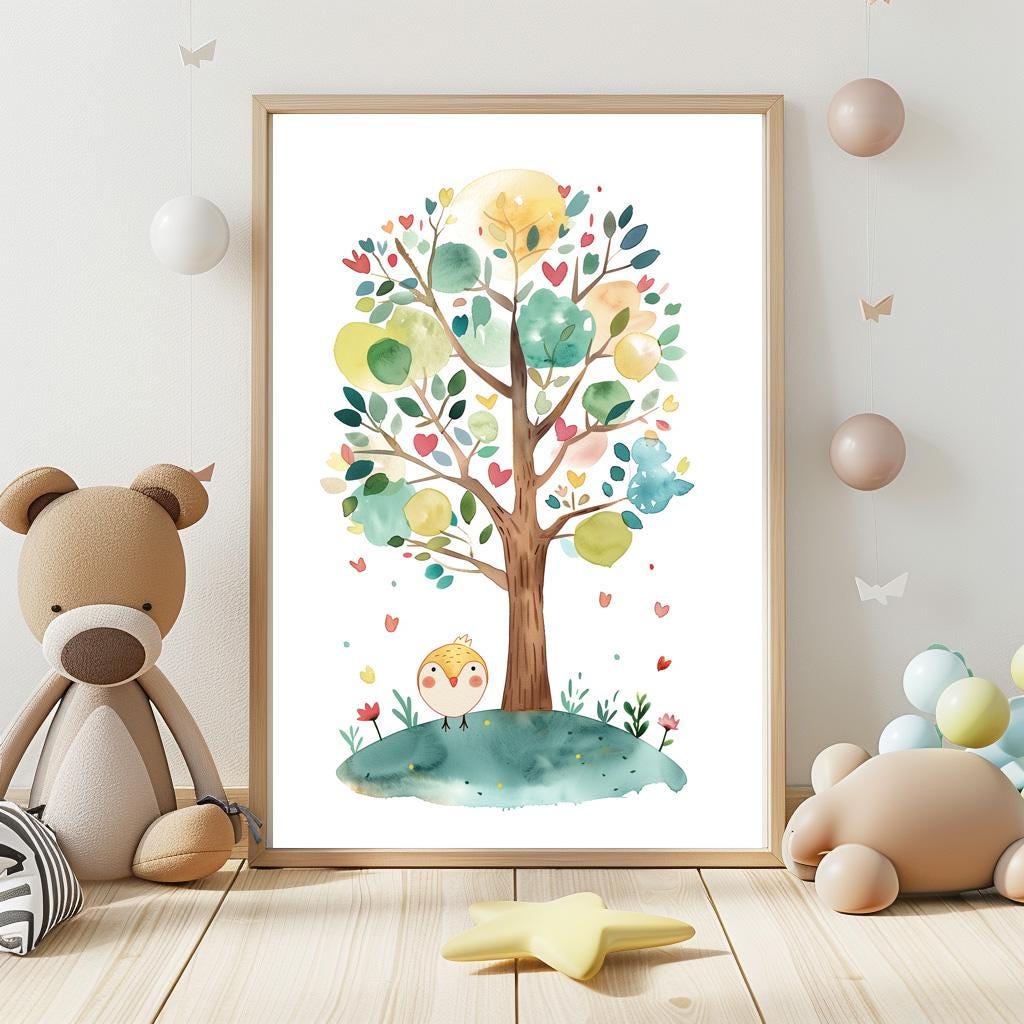 Cute Digital Print, Elephant Nursery Decor, Giraffe Nursery Printable ...