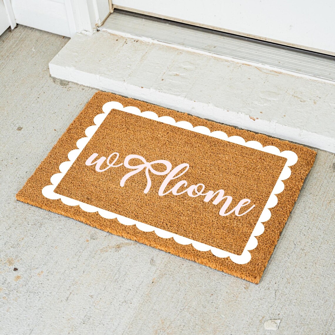 Coquette Pink Bow Doormat • Girly Welcome Mat • Soft Aesthetic Entry ...