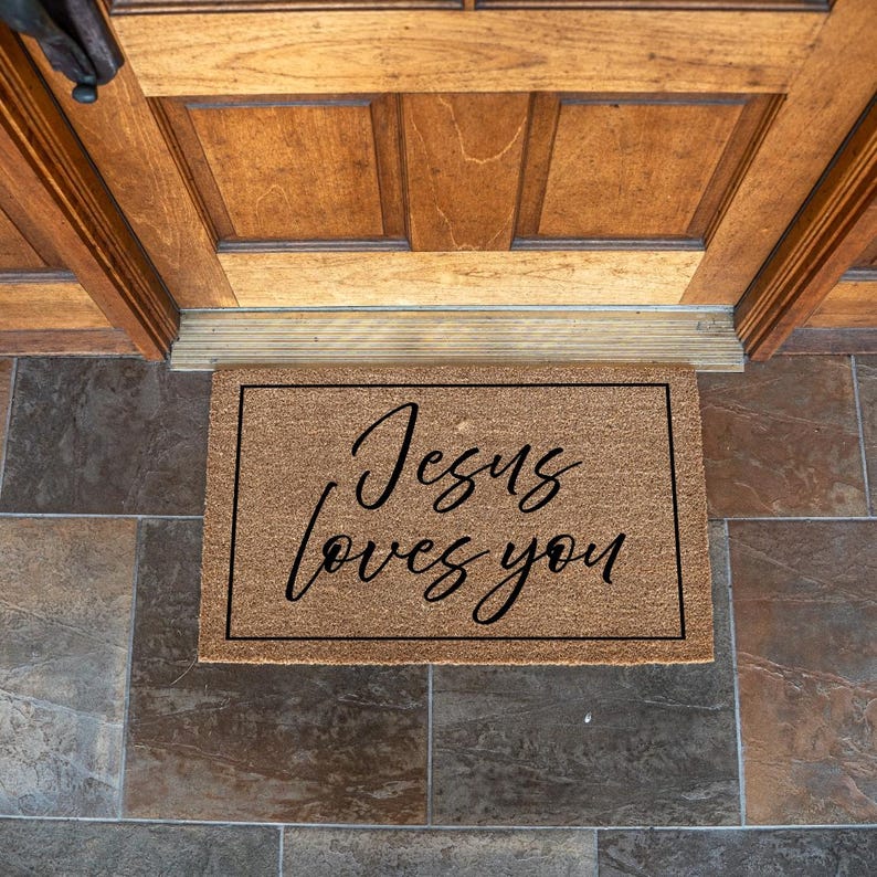 Jesus Loves You Doormat - Christian Welcome Mat - Faith Home Decor ...