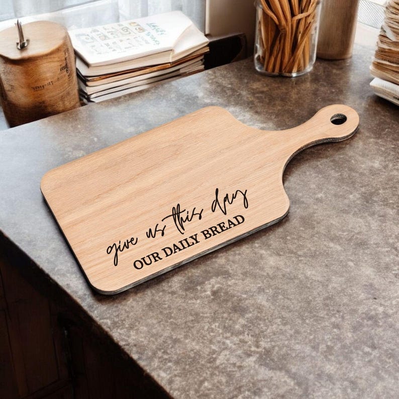 Breadboard for Serving, – Rustic Kitchen Decor, Daily Bread Paddle ...