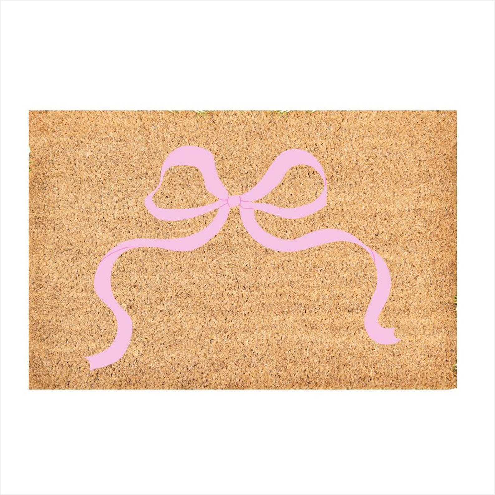 Light Pink Bow Door Mat Coquette Trendy Pink Decor - Etsy