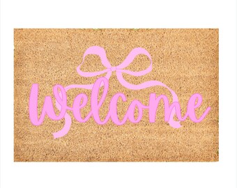 Hot Pink Bow Welcome Doormat Cute Preppy Girly Coquette Decor - Etsy