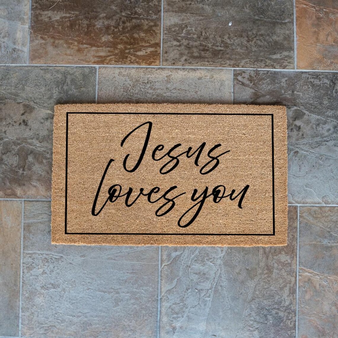 Jesus Loves You Doormat - Christian Welcome Mat - Faith Home Decor ...