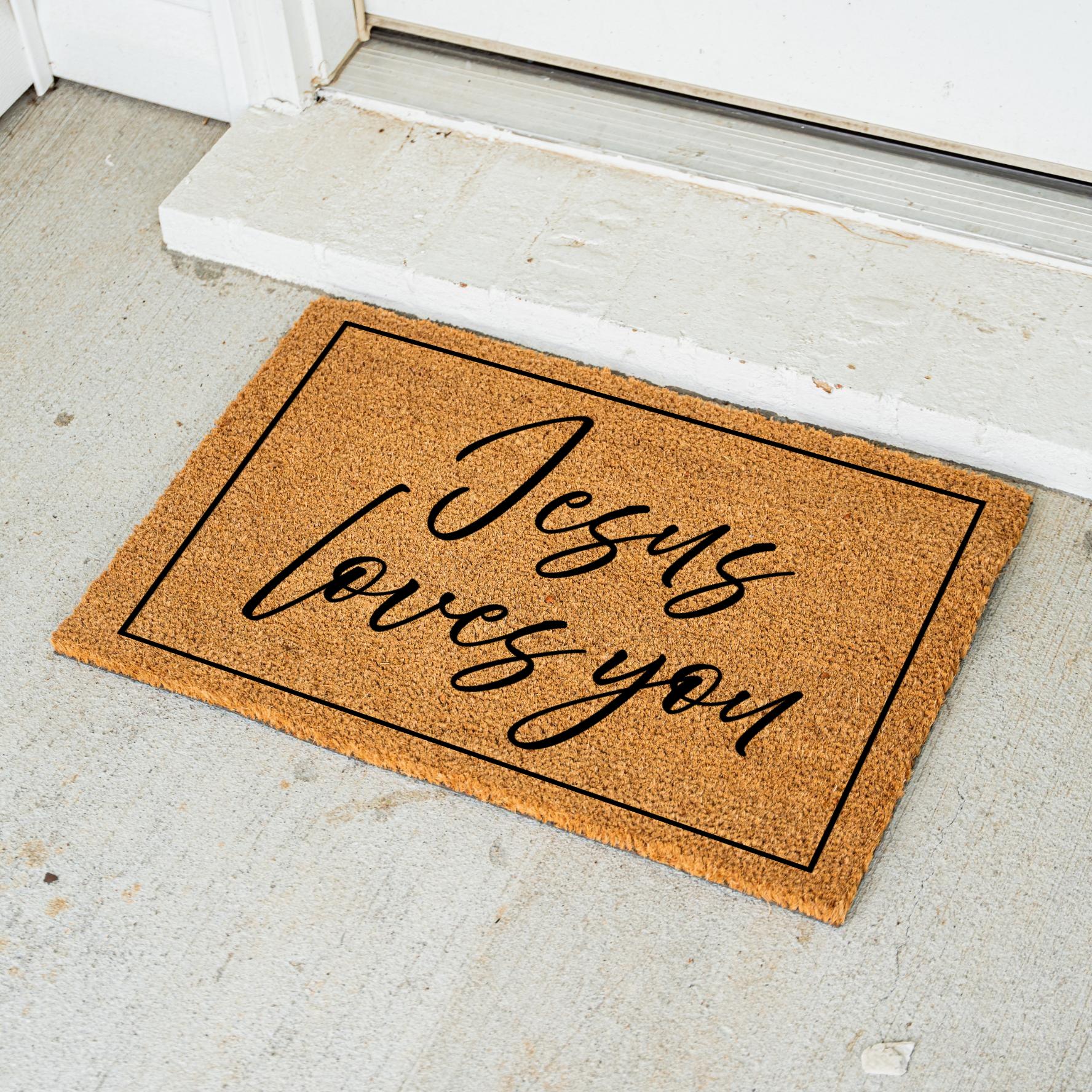 Jesus Loves You Doormat - Christian Welcome Mat - Faith Home Decor ...