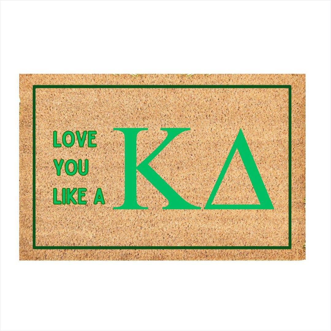 Love You Like A Kappa Delta Welcome Door Mat Sorority Dorm Room ...