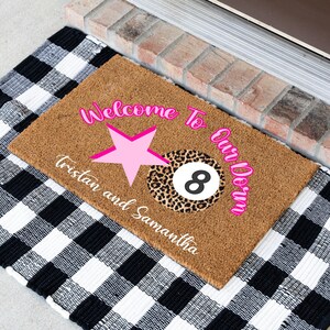 Welcome to Our Dorm Doormat • Girly College Entry Mat • Pink Bow or ...