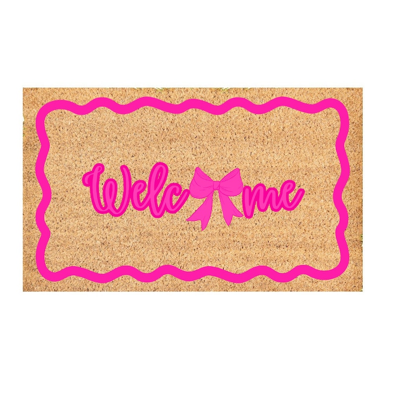 Hot Pink Bow Welcome Doormat Cute Preppy Girly Coquette Decor - Etsy