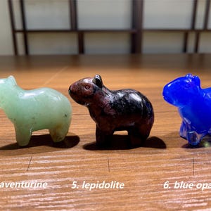 Hand Carved Crystal Capybara Sculpture: 2'' Animal Figurine, Home Decor ...