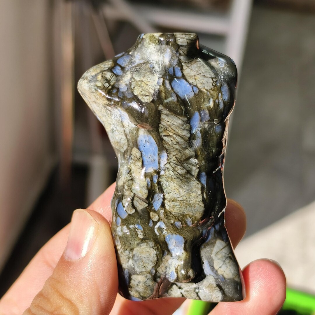 Hand Carved Que Sera Male Torso Sculpture: Healing Crystal Decor - Etsy