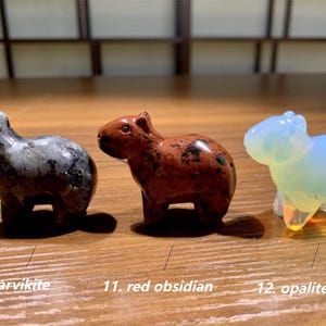 Hand Carved Crystal Capybara Sculpture: 2'' Animal Figurine, Home Decor ...