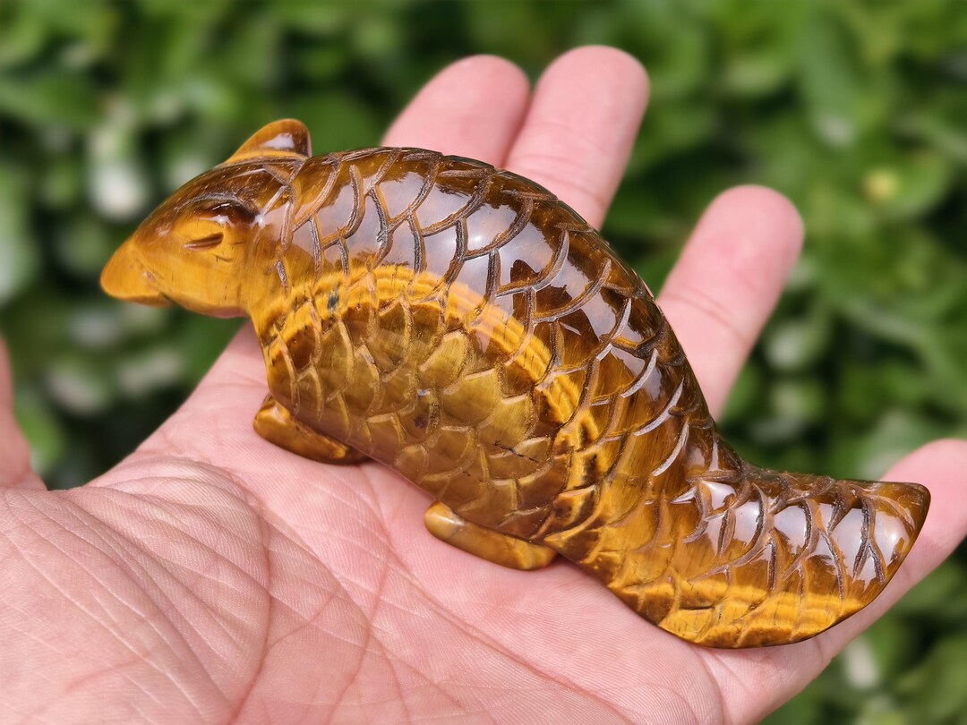 Tiger's Eye Stone Armadillo Carving: Natural Crystal Figurine - Etsy